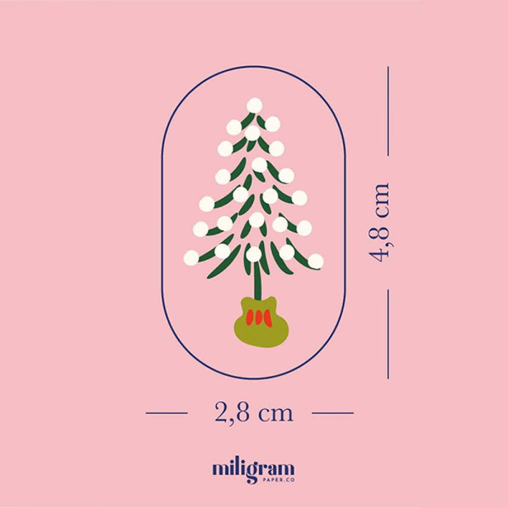 Yeni yıl ağacı Sticker 4x2 cm